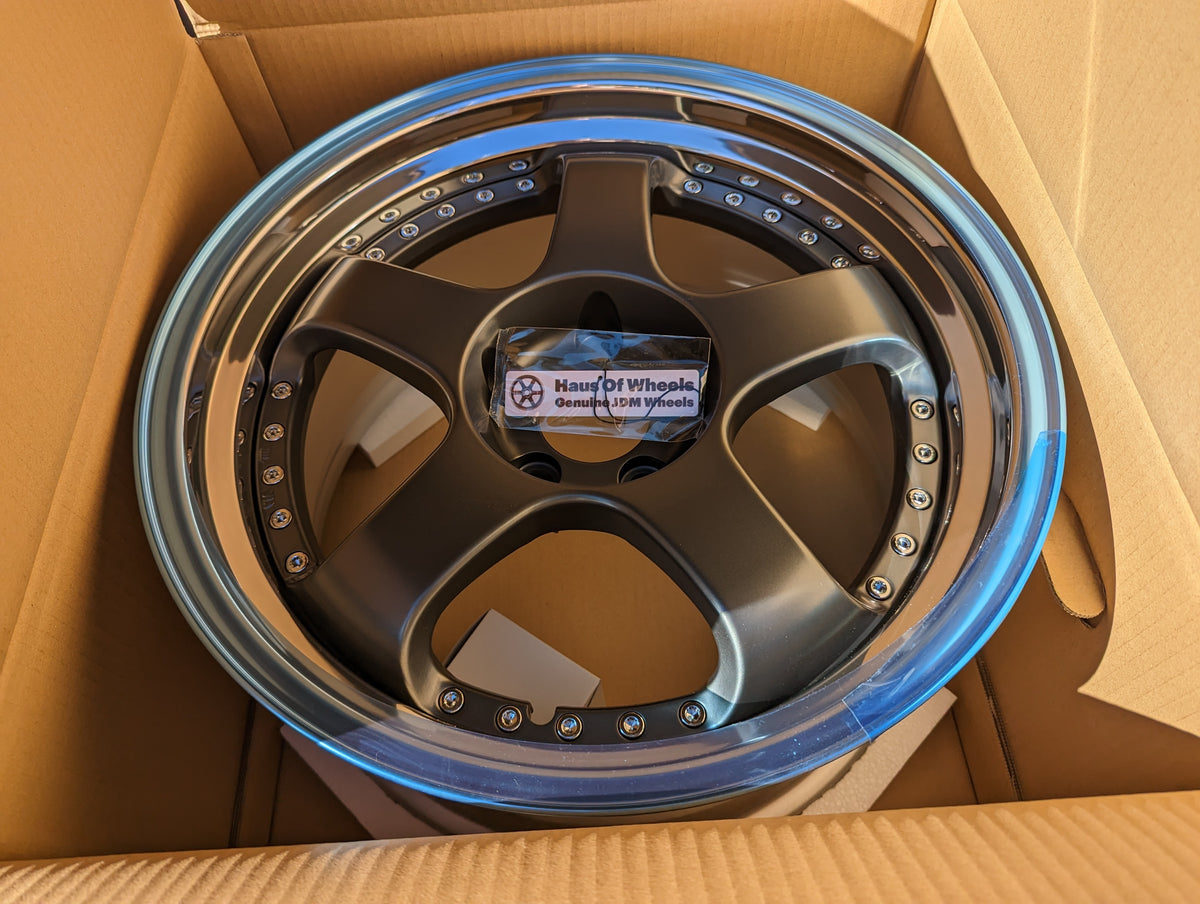 SSR SP1 (Flat Gunmetal) - 3 Piece Wheels - 5x114.3 - 18x9.5 +25 – Hausofwheels