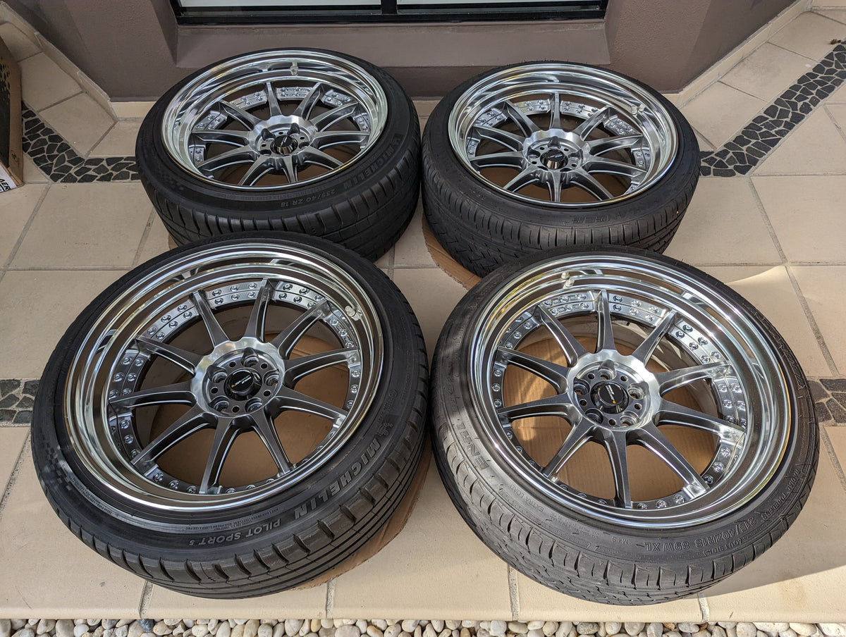 Work Emotion GTX-3P with Genuine Works Centre Caps and Tyres - 3 Piece ...