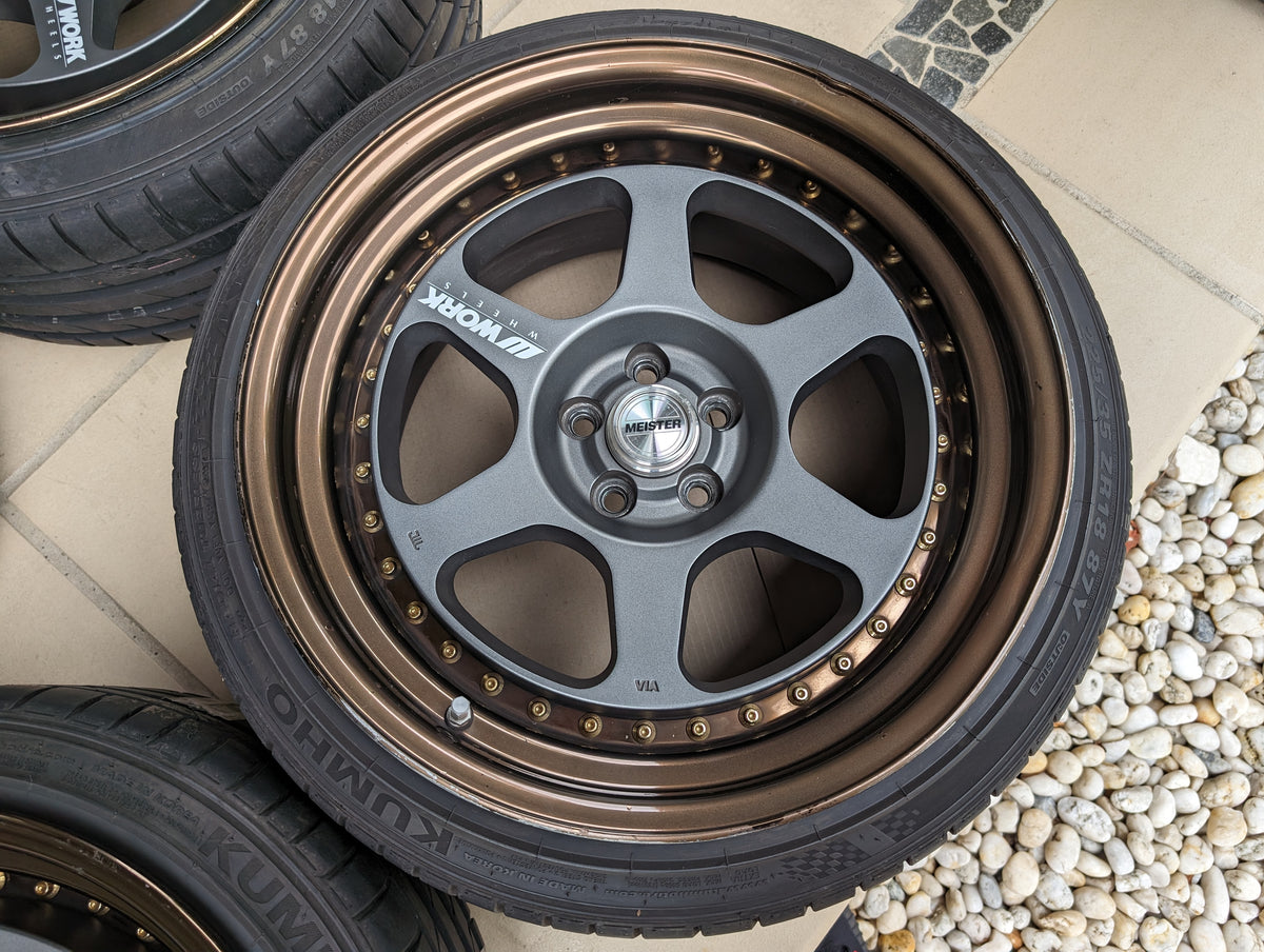 Work Meister L13P (Gloss Bronze) -PCD 5x100 - 18x9.5 +20 (O-Disk ...