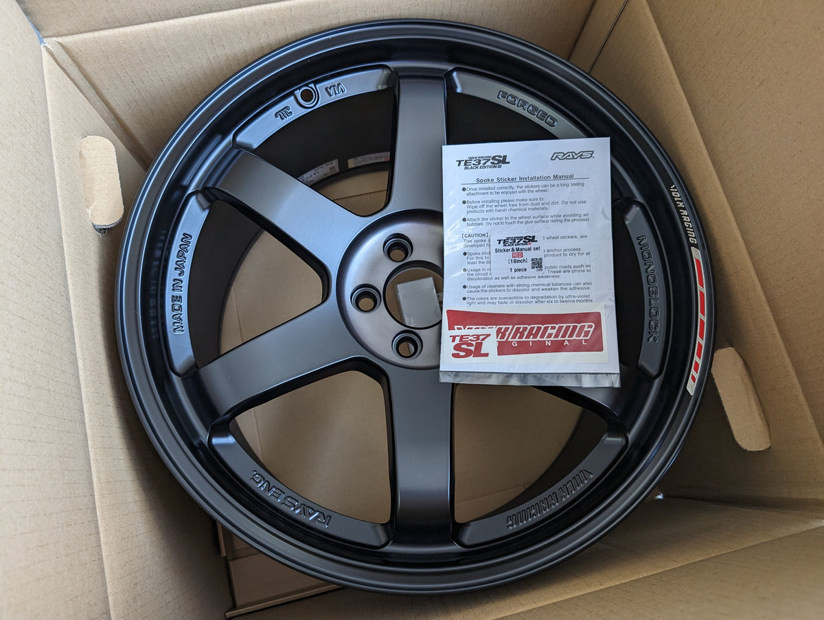 Rays Volks Racing TE37 Black Edition III - PCD 5x100 - 18x9.5 +41 ...