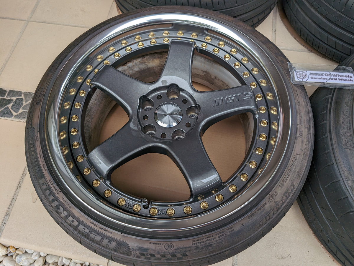 *Near New* Work Emotion GT5 3P With Genuine Work Centre Caps with Tyre ...