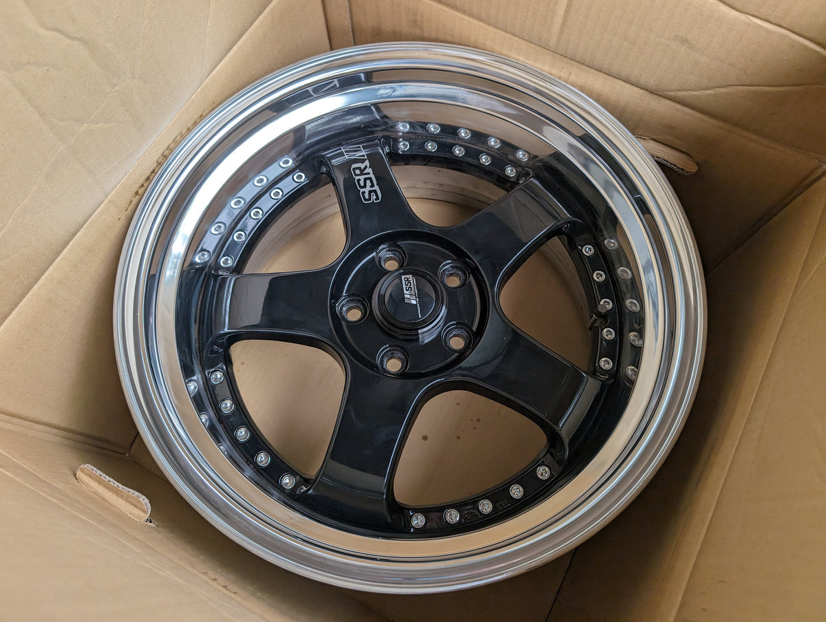 *Near New* SSR SP1 (Gloss Black) - 3 Piece Wheels - 5x114.3 - F: 18x9 ...