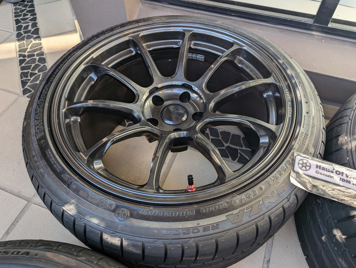 Rays Volk Racing ZE40 (Diamond Dark Gunmetal) with Rays Center Caps an ...