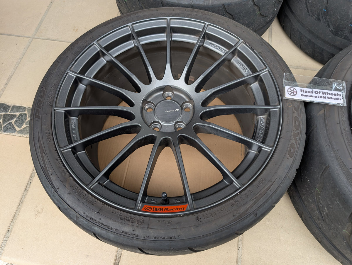 Enkei RS05RR (Dark Gunmetal Gray) with Genuine Enkei Center Caps + Sti ...