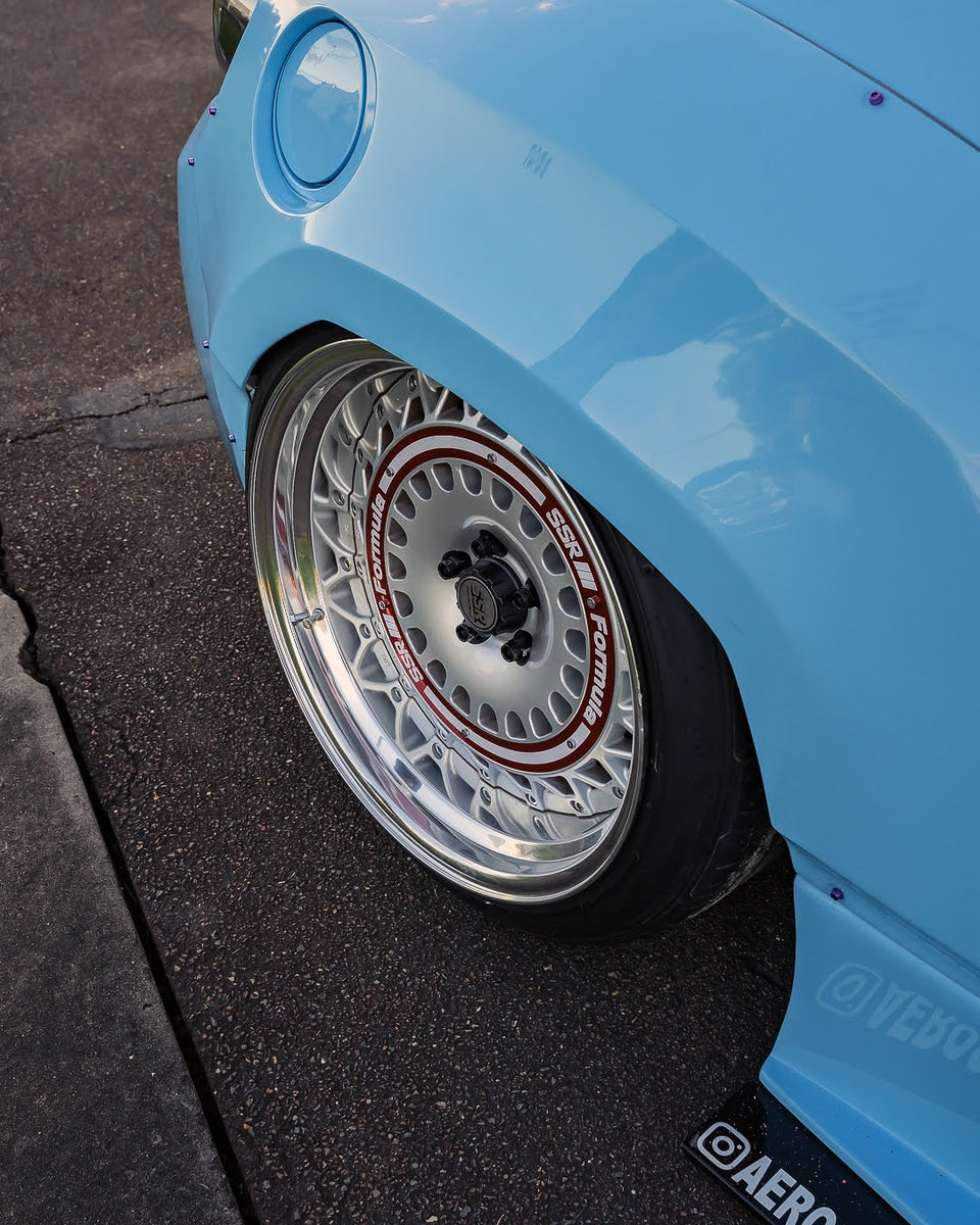 SSR Formula Aero Mesh 3 Piece Wheels with SSR Center Caps and Nitto Ty ...