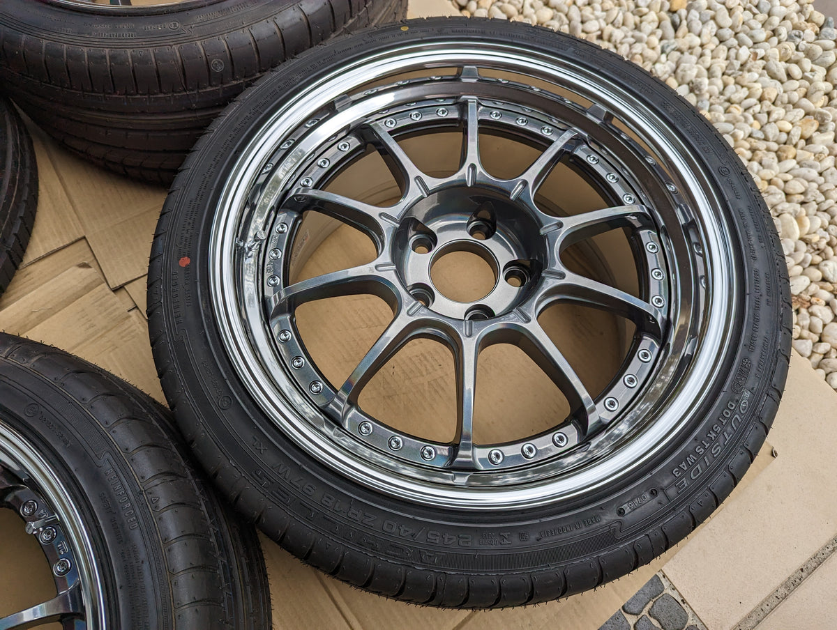 SSR SP5 (Spectrum Silver) 3 Pieces Wheels with Brand New Achilles Tyre ...