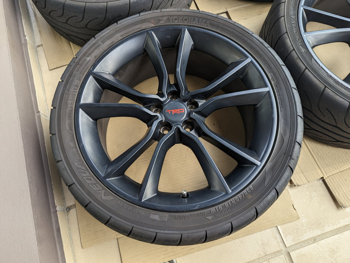 TRD Wheels with Near New Yokohama AD08R and Genuine TRD Center Caps ...